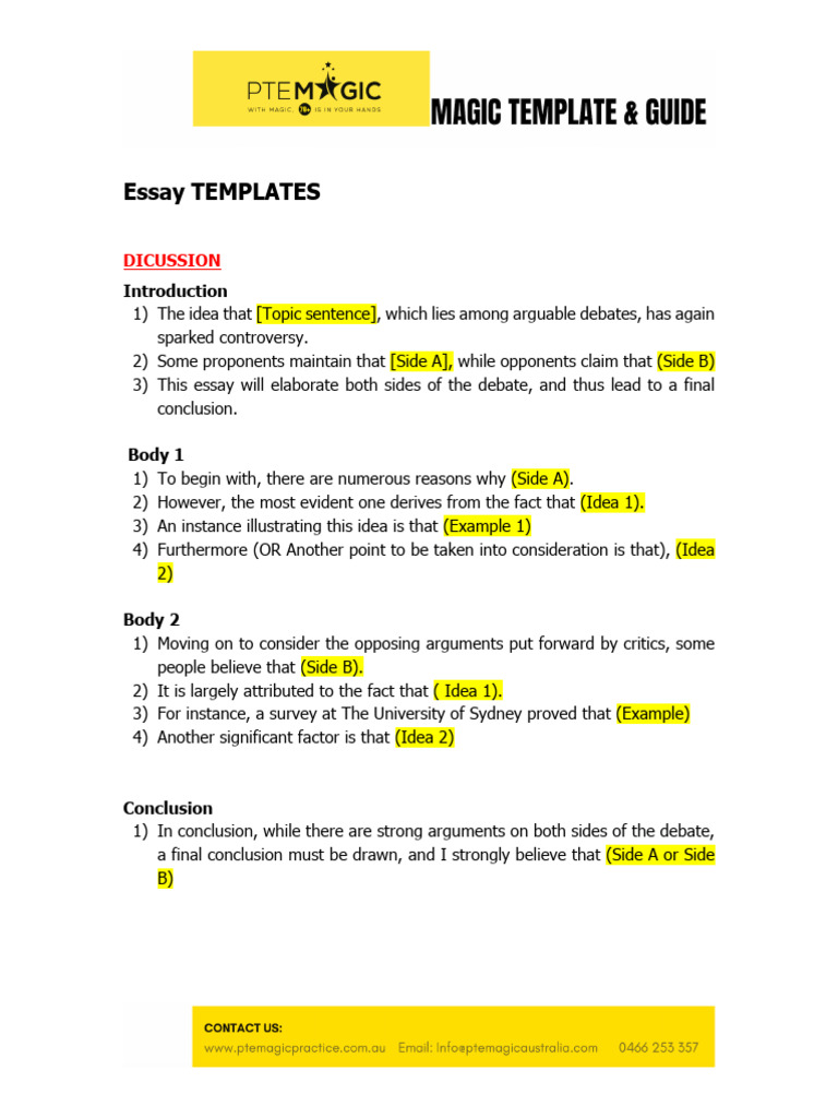 Magic Template 65 79 | PDF | Argument | Essays