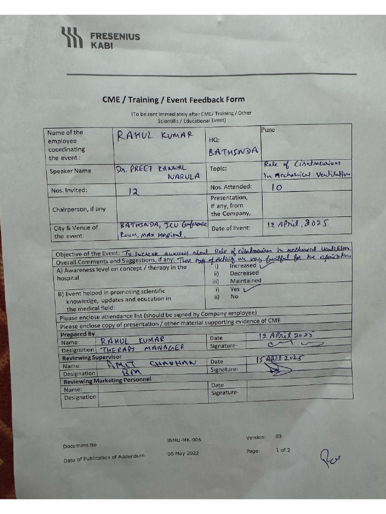 CME Feedback Form | PDF