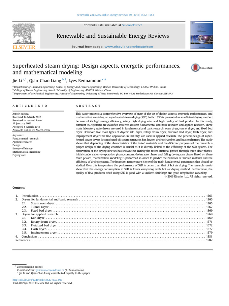 Renewable and Sustainable Energy Reviews: Jie Li, Qian-Chao Liang, Lyes ...