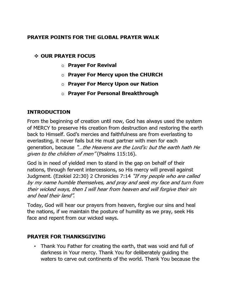 PRAYER POINTS FOR GPW | PDF | Prayer | Glory (Religion)