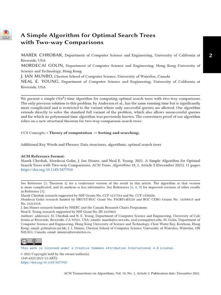 Algo For Optimal Search Trees | PDF | Algorithms | Computer Science