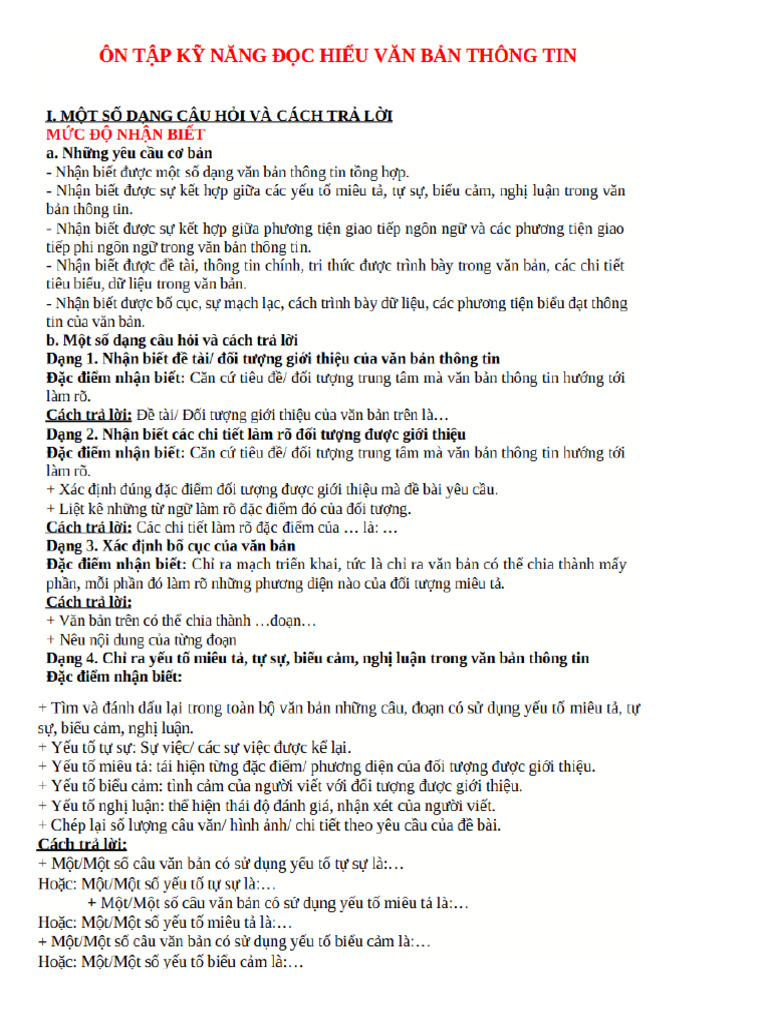 Hieu Van Ban Thong Tin | PDF