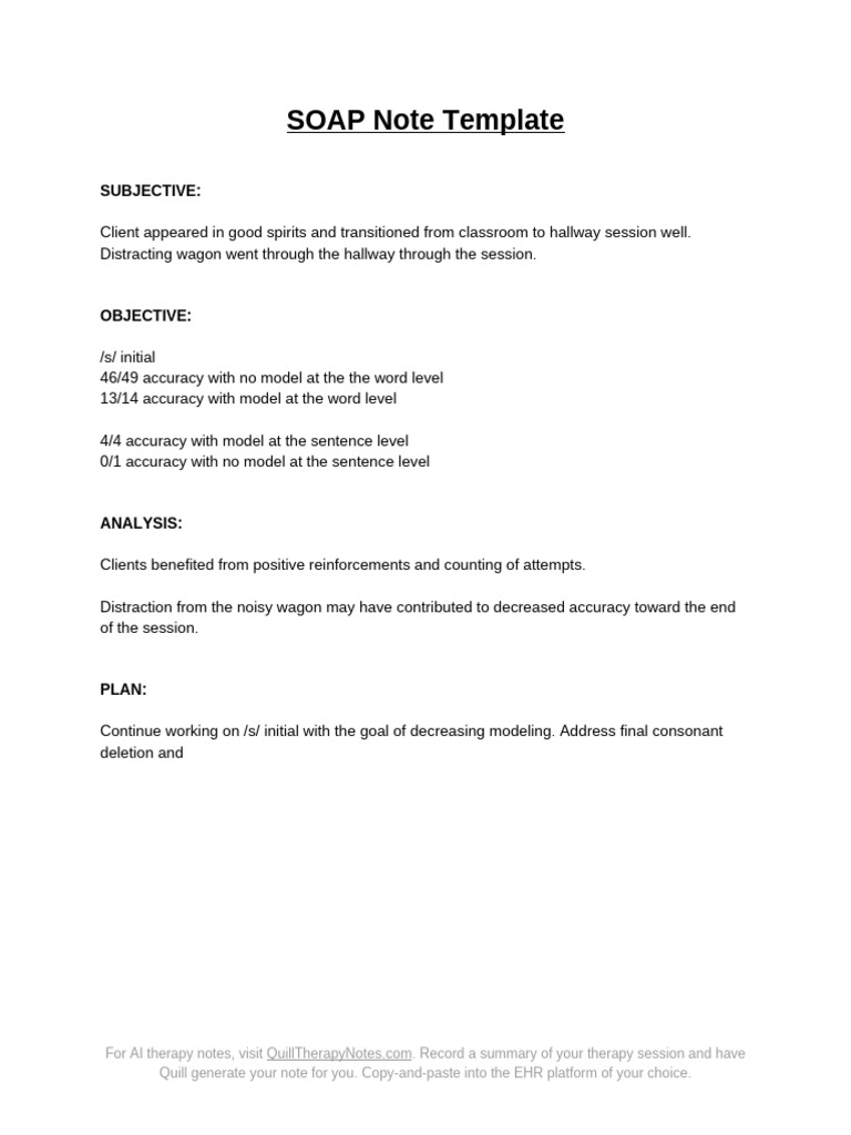 SOAP Note Template | PDF