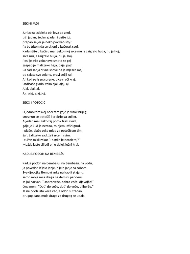 Muzicki pjesmice | PDF