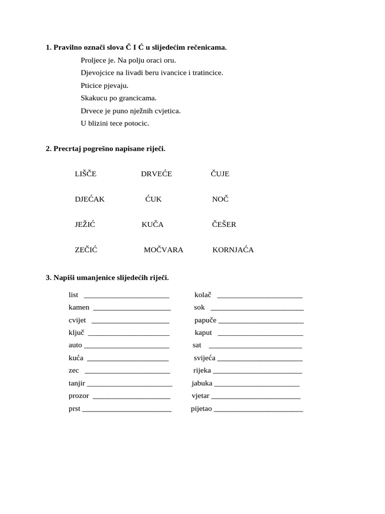 Vjezba Za Pravopis | PDF