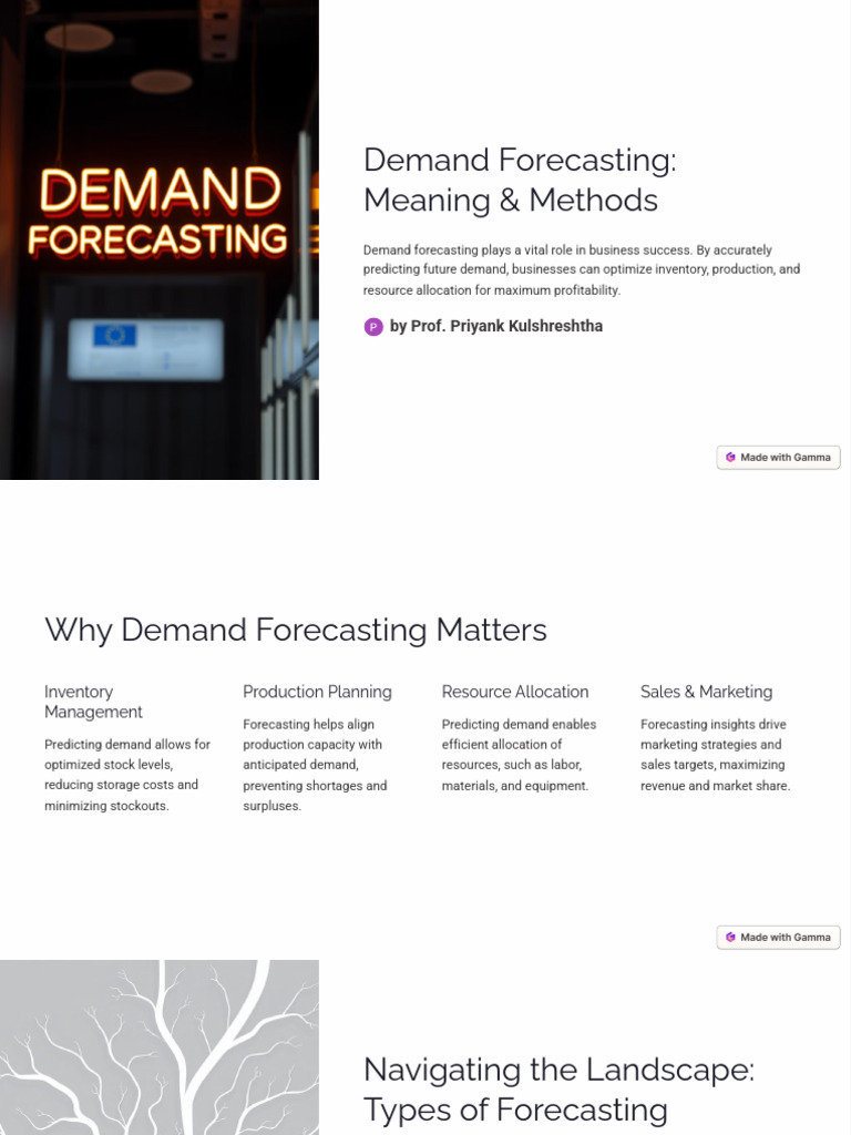 Demand Forecasting Meaning and Methods | PDF | Forecasting | Marketing