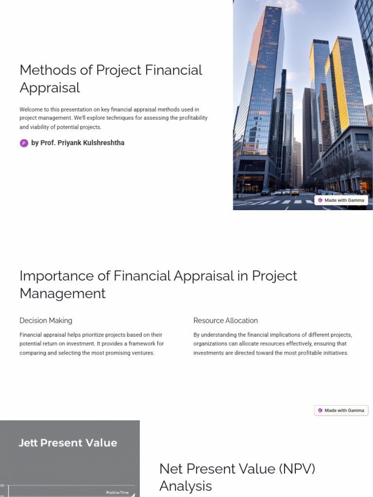 Methods of Project Financial Appraisal | PDF | Net Present Value ...