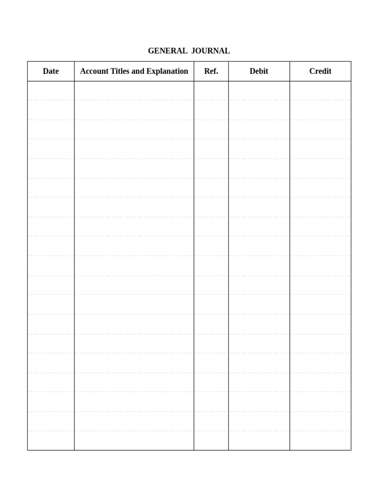 General Journal Entry Template | PDF