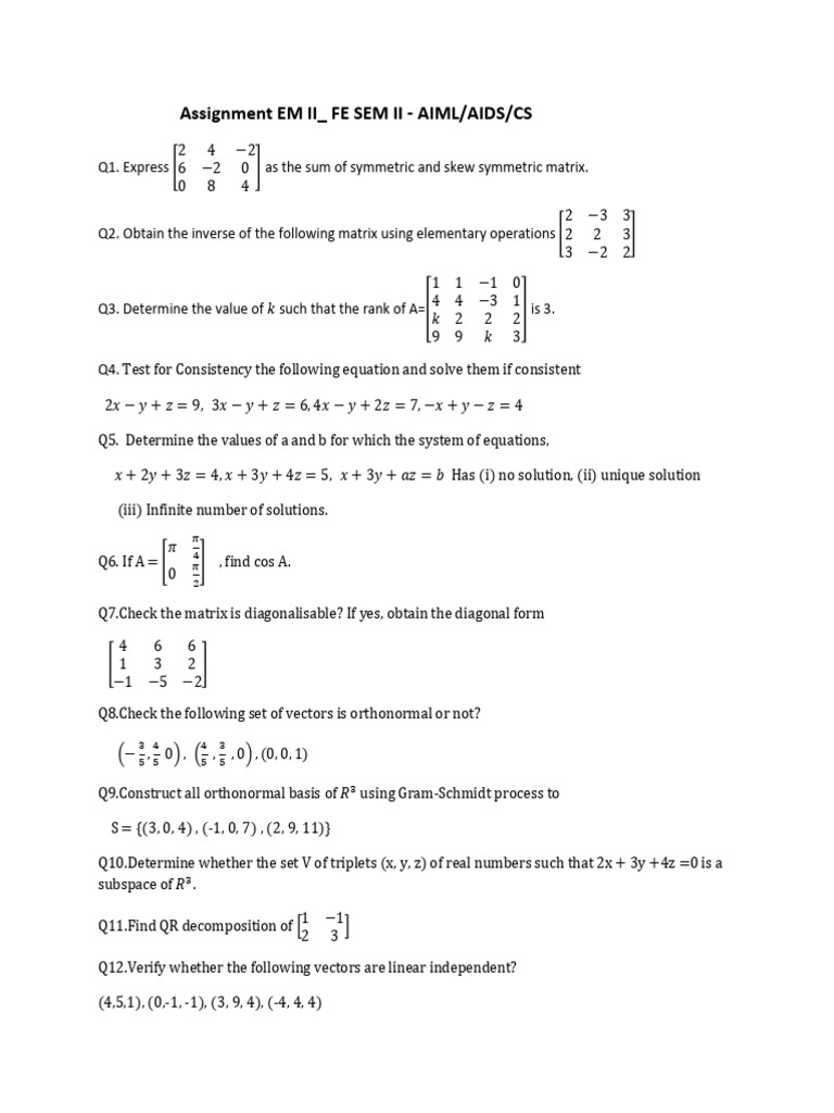 Assignment EM II | PDF
