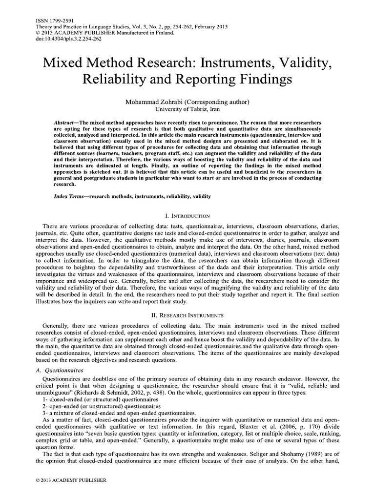 Mixed Method Research | PDF