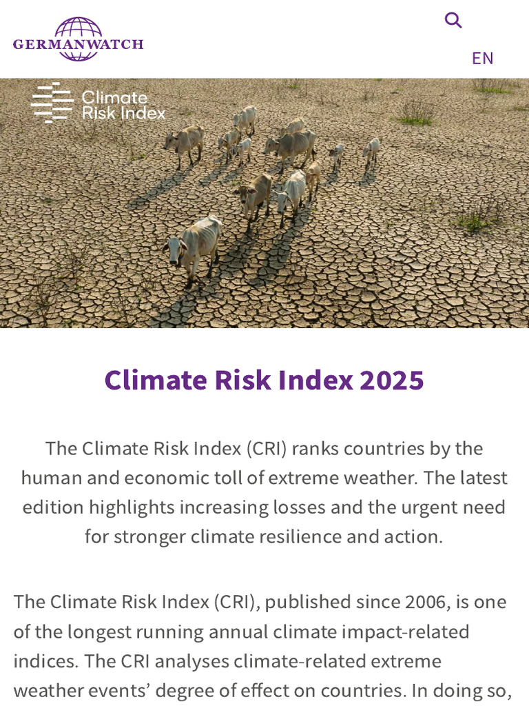 Climate Risk Index 2025 Overview | PDF | Extreme Weather | Climate Change