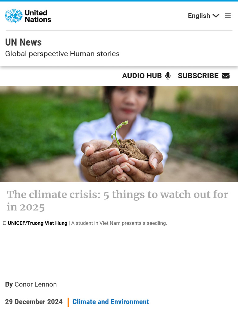 The Climate Crisis - 5 Things To Watch Out For in 2025 - UN News | PDF ...