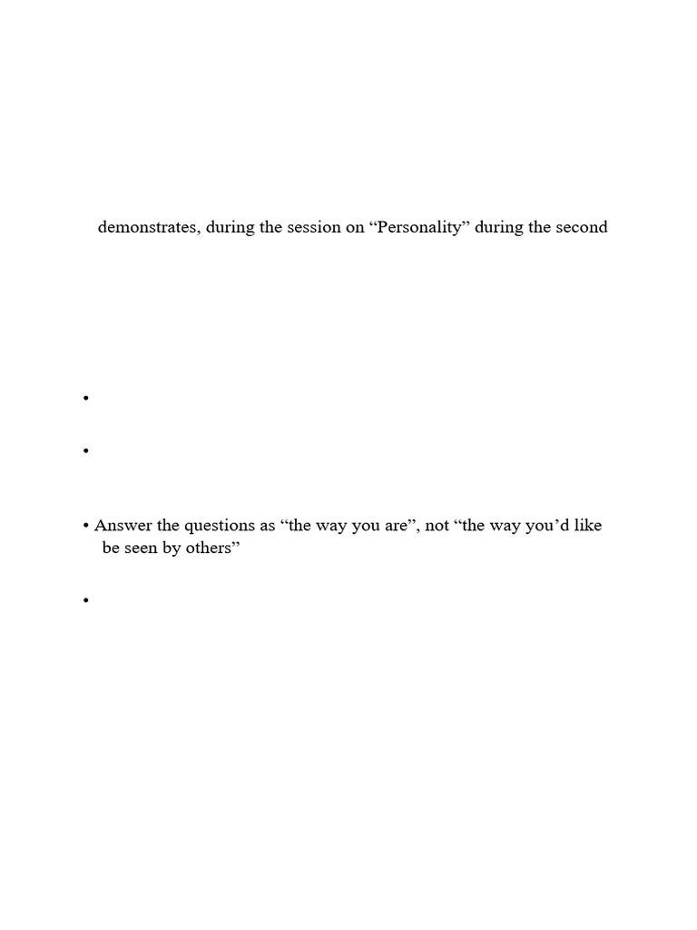 MBTI Personality Test Instructions | PDF | Psychology