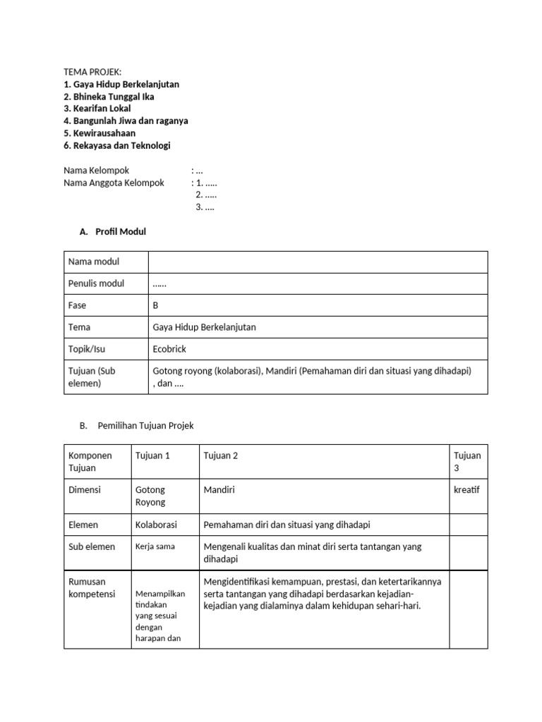 Contoh Template P5 | PDF
