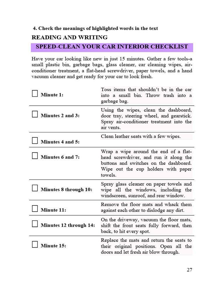 15-Minute Car Interior Cleaning Guide | PDF