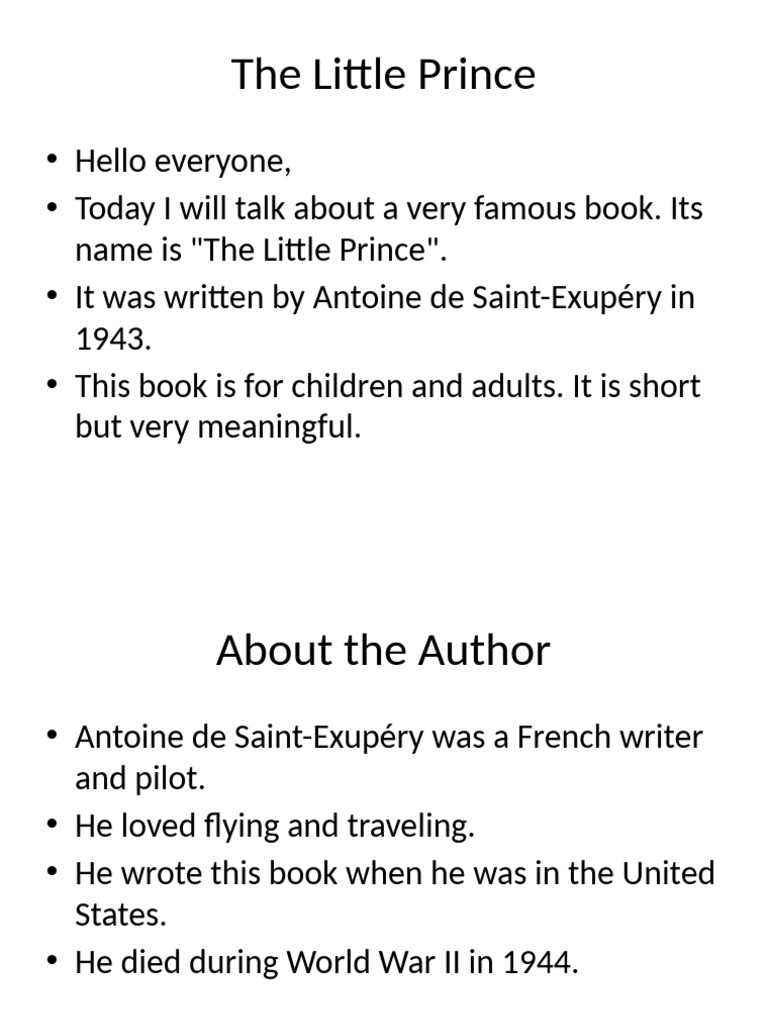 The Little Prince: A Meaningful Overview | PDF