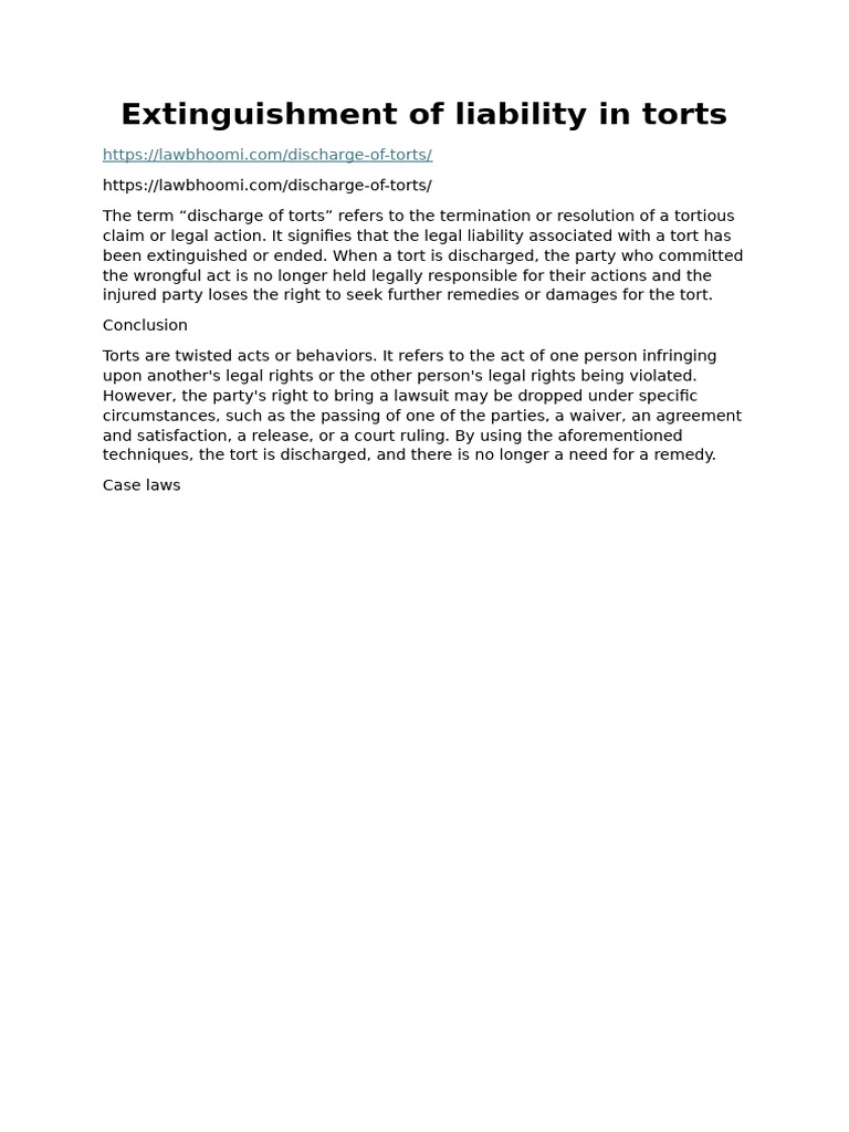 Tort Assignment | PDF