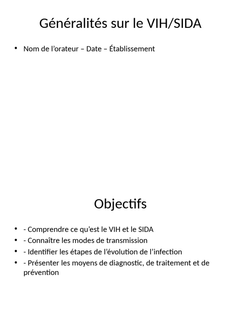 Généralités sur le VIH/SIDA | PDF