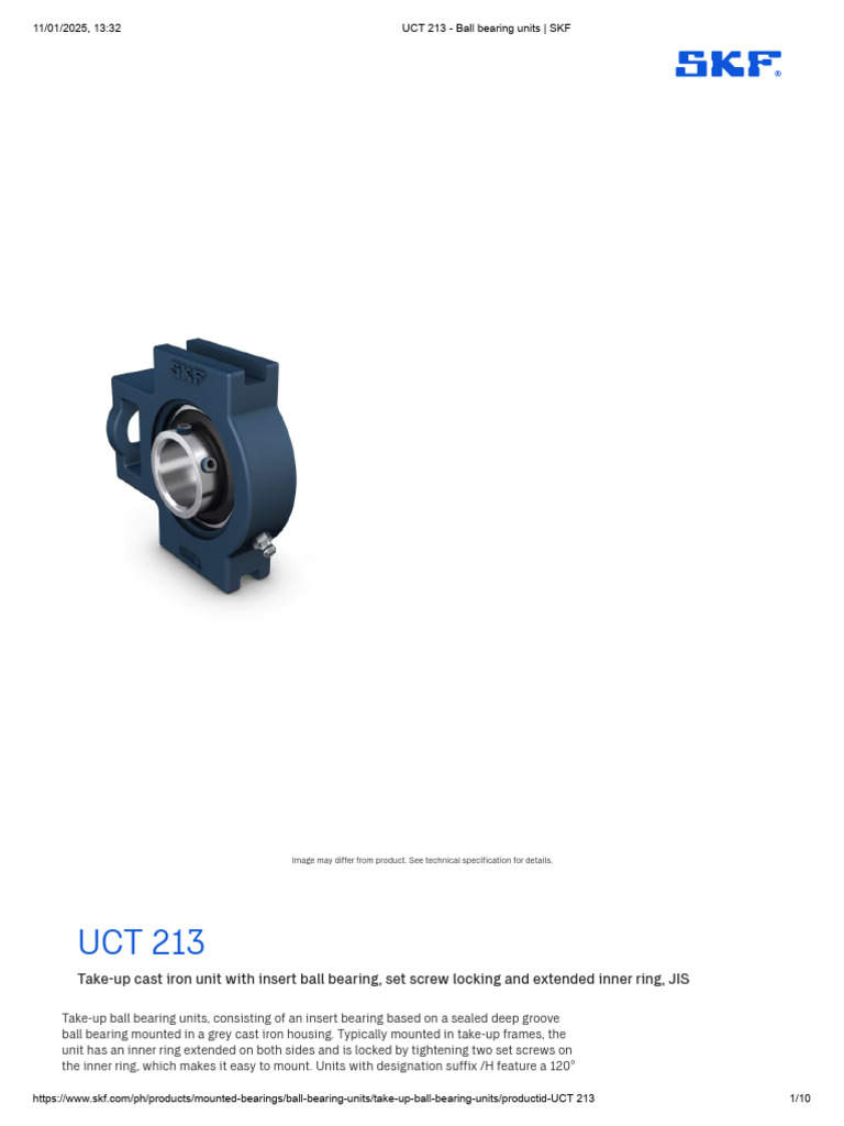 UCT 213 - Ball Bearing Units - SKF | PDF | License | Bearing (Mechanical)