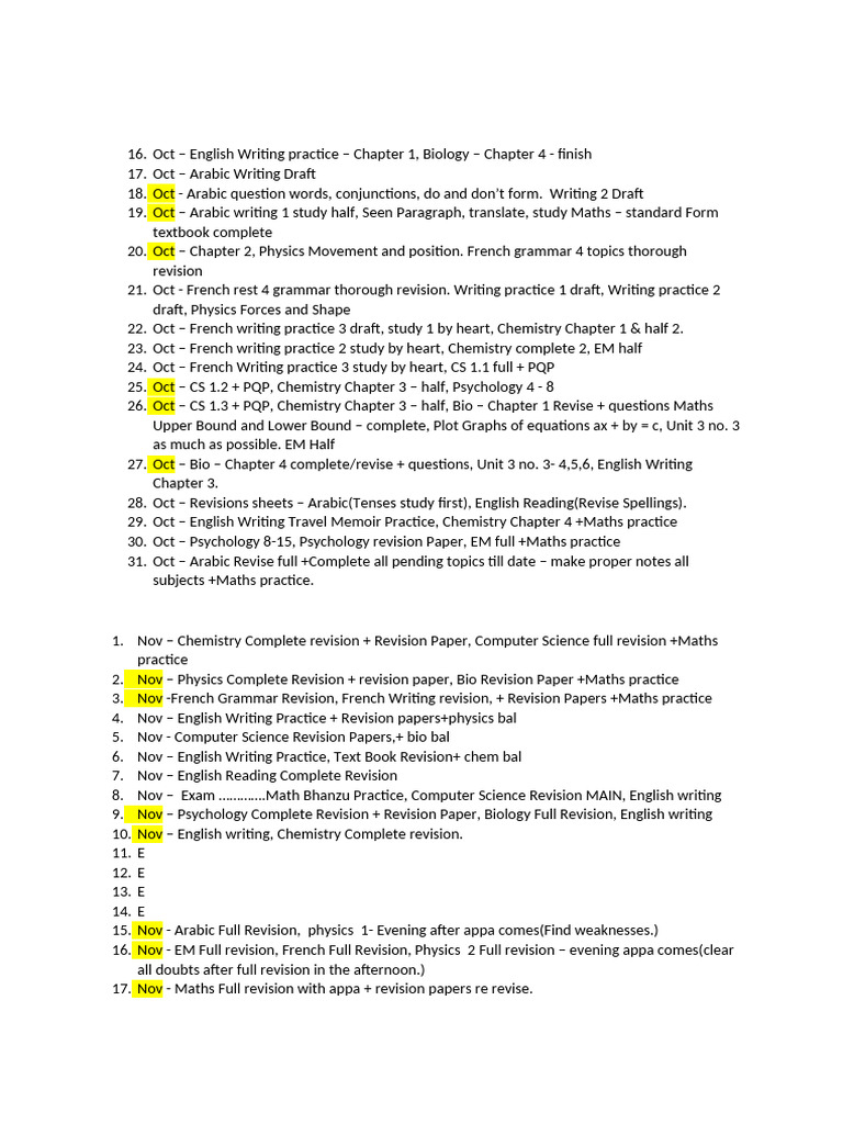 Exam Prep Timetable | PDF