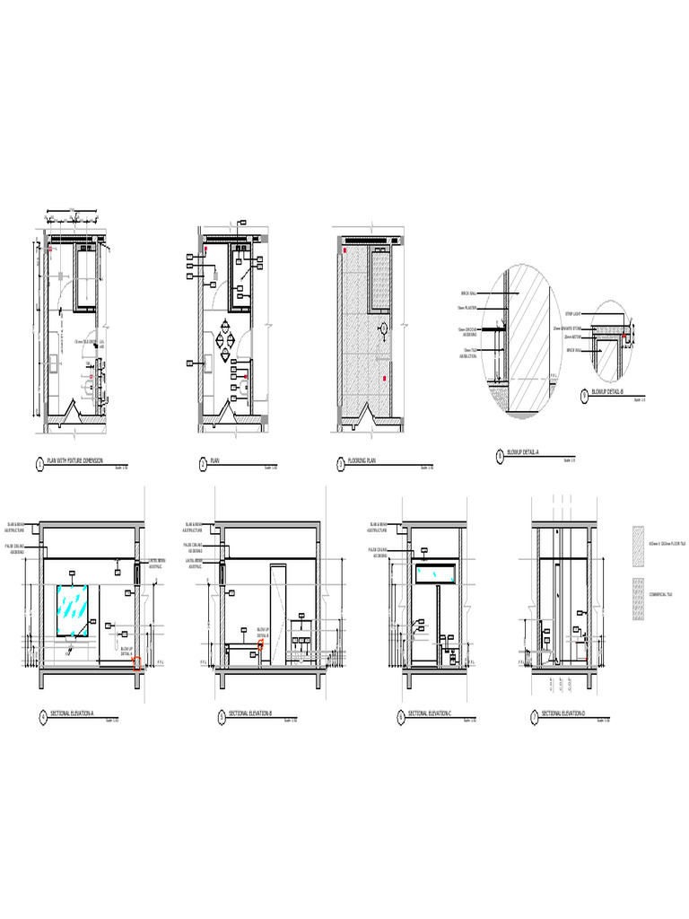 Wall Plans For Toilet-Layout | PDF | Building Materials | Architectural Elements