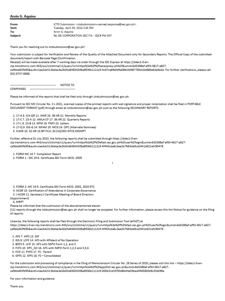 2023 EEI Group SEC 17A Full Package With Receipt of BIR and SEC | PDF ...
