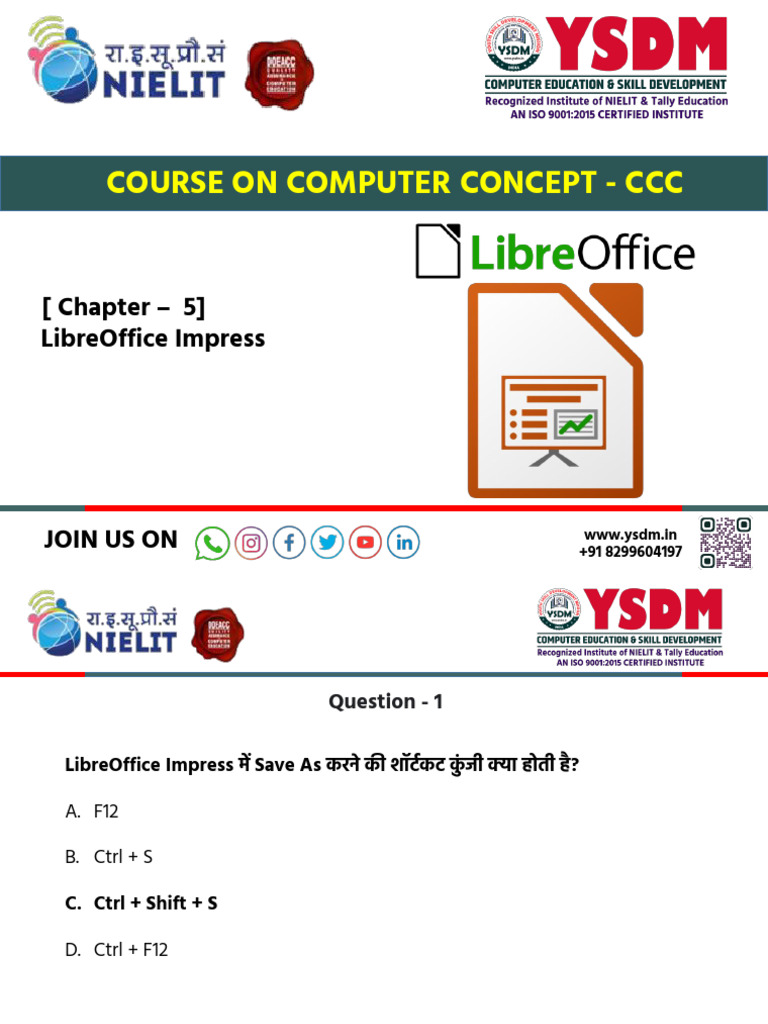 CCC MCQ Chapter-5_LibreOfice Impress | PDF