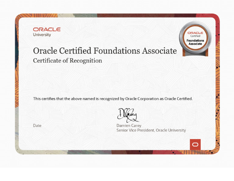 OCI Certificate | PDF
