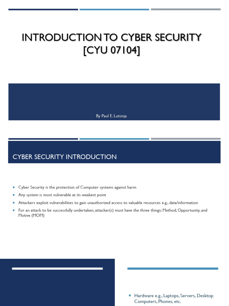 Introduction To Cyber Security | PDF | Security | Computer Security