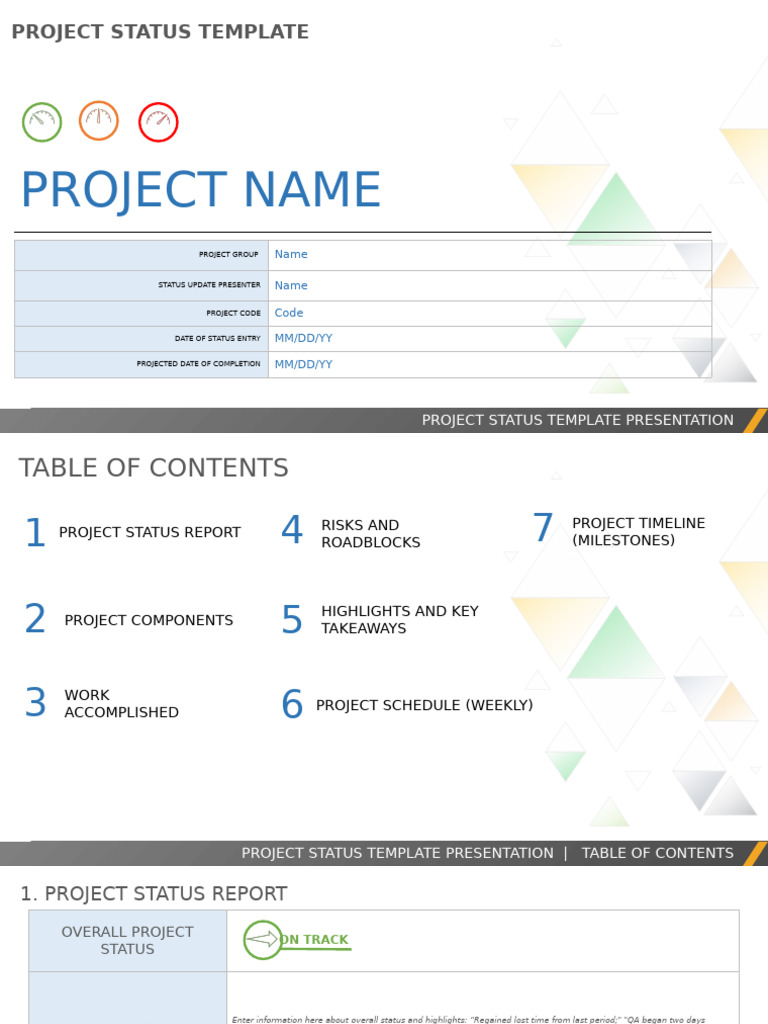 Project Status Template PPT | PDF | Computing