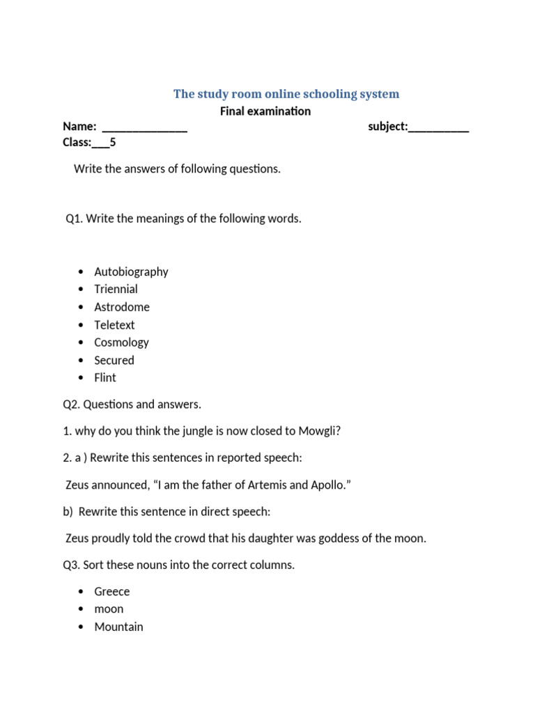 The Study Room Online Schooling System | PDF