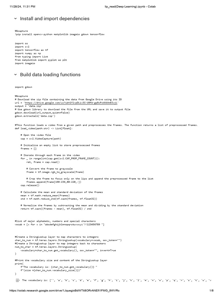 Lip - Read (Deep Learning) .Ipynb - Colab | PDF | Filename | Computing