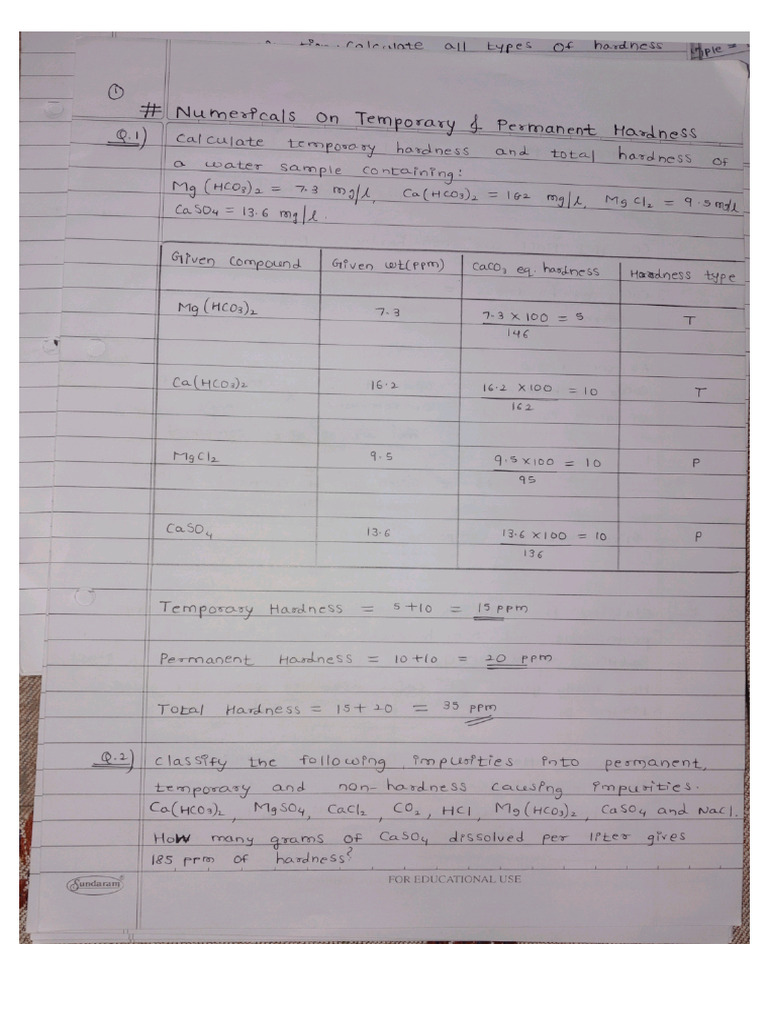 Temporary and Permanent Hardness | PDF