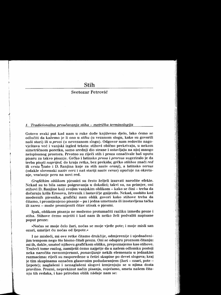 Petrovic - Versifikacijski Sustavi (283-289) | PDF