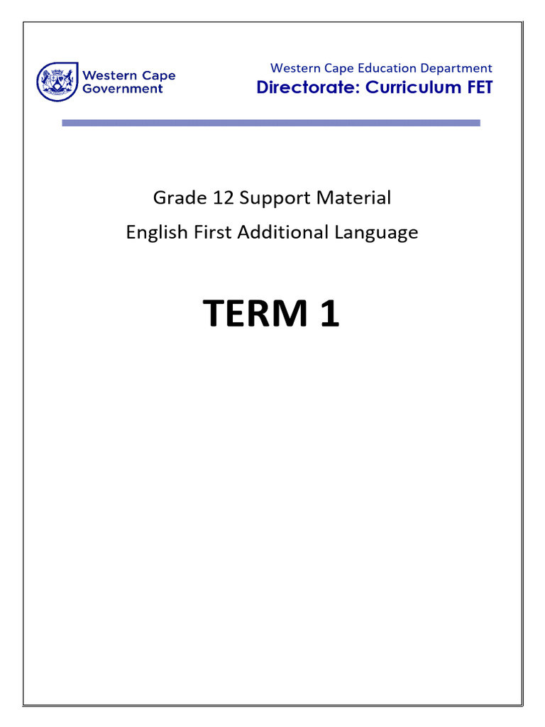 EFAL Grade 12 Revision - Term 1 2025 | PDF