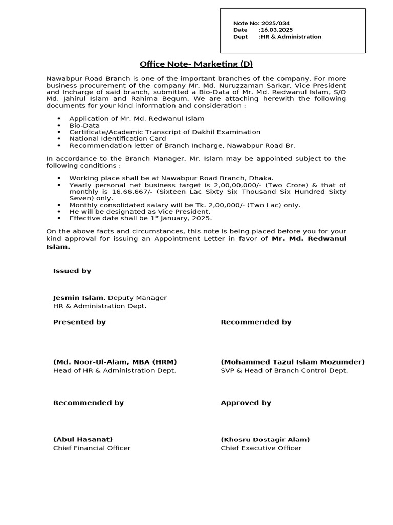 34-Mr. Md. Redwanul Islam-N'pur Road | PDF