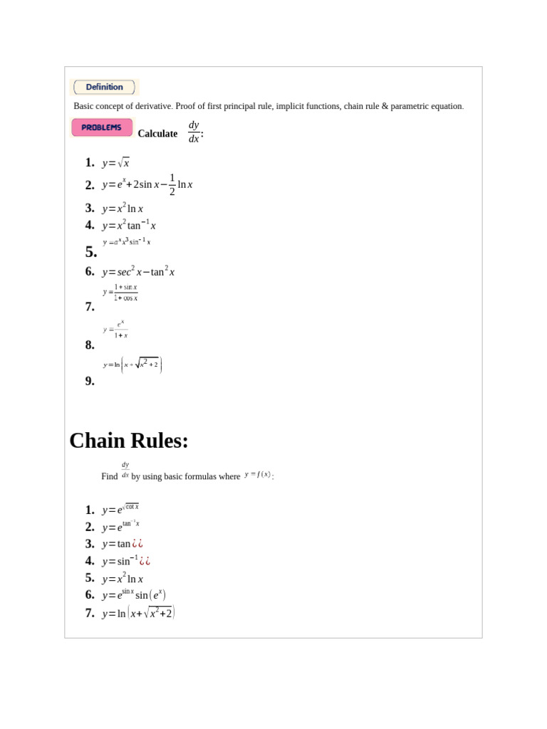Basic Concept of Derivative | PDF