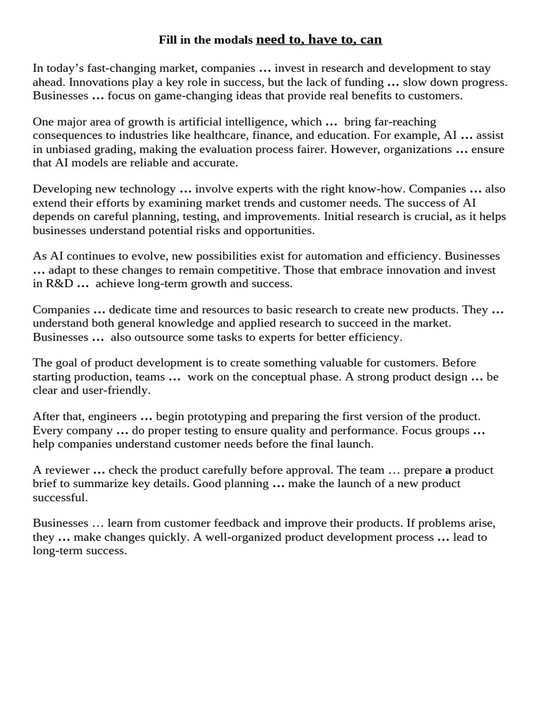 Vocab + Modals Text | PDF