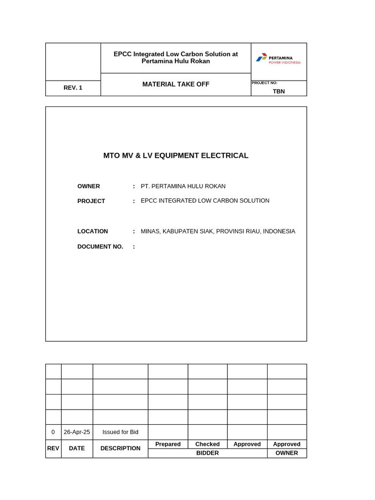 MTO for EPCC Low Carbon Project | PDF | Power Inverter | Electrical ...