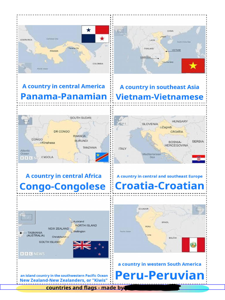 Countries and Flags 6 a4 | PDF