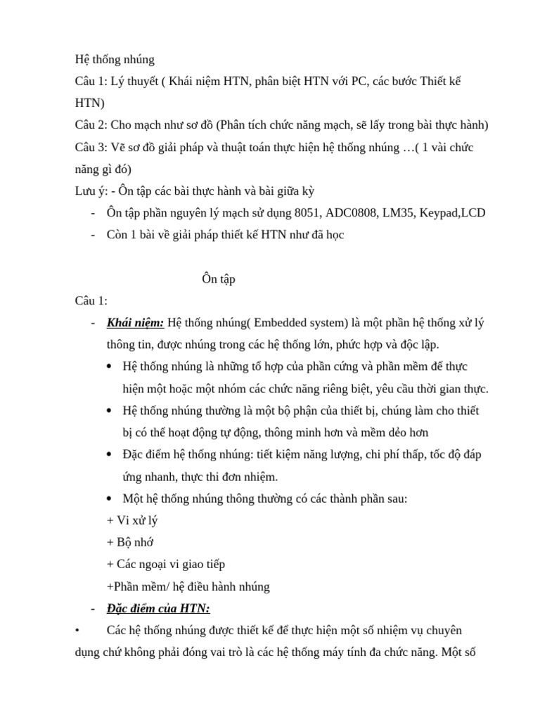 Hệ thống nhúng | PDF