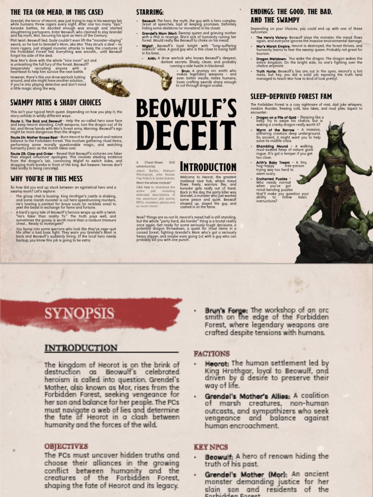 Beowulfs-Deceit-Adventure-Pass-Week-1 | PDF | Beowulf | English Folklore