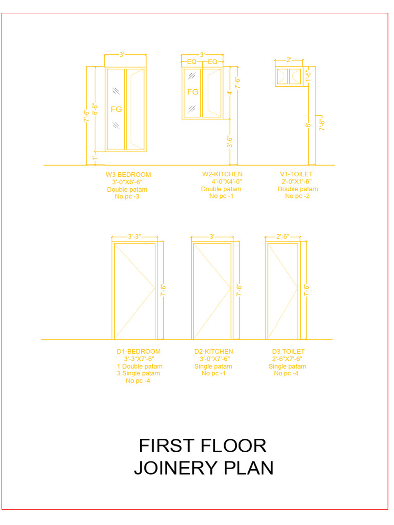 First Floor Joinery Plan Dimensions | PDF