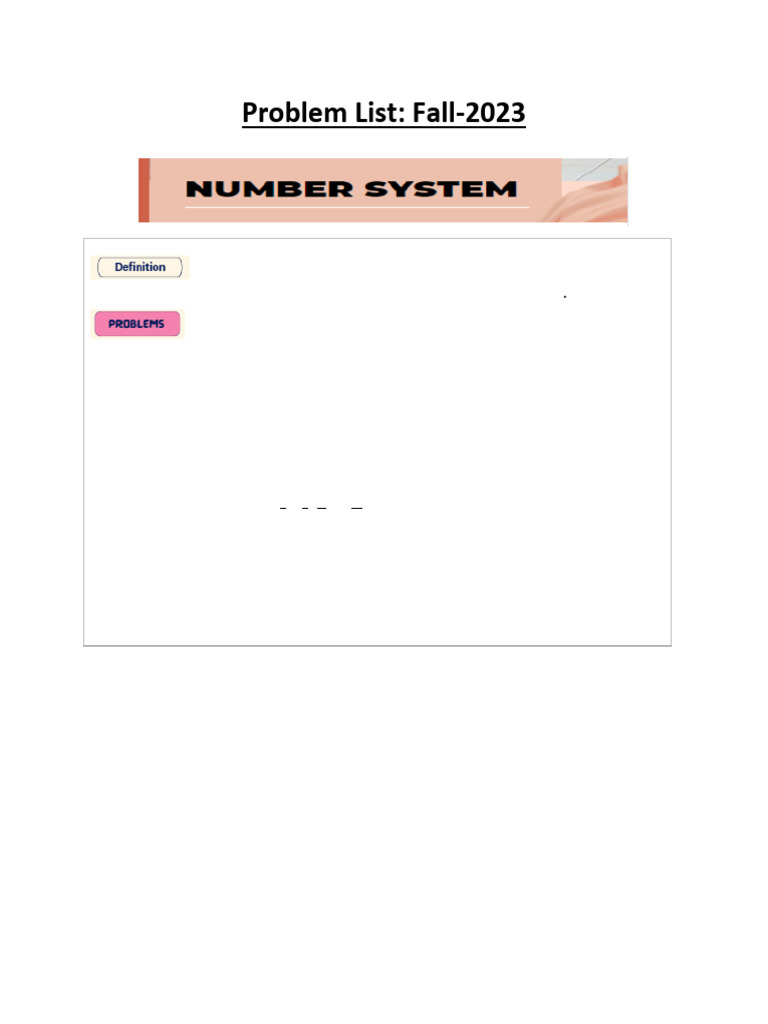 Problem List of MAT101 - Fall2023 | PDF | Equations | Polynomial
