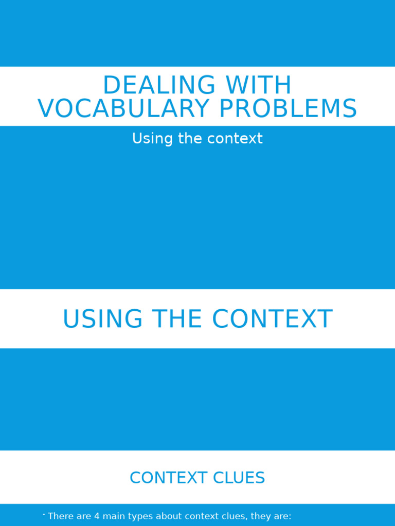 Dealing With Vocabulary Problems | PDF | Verb | Grammar