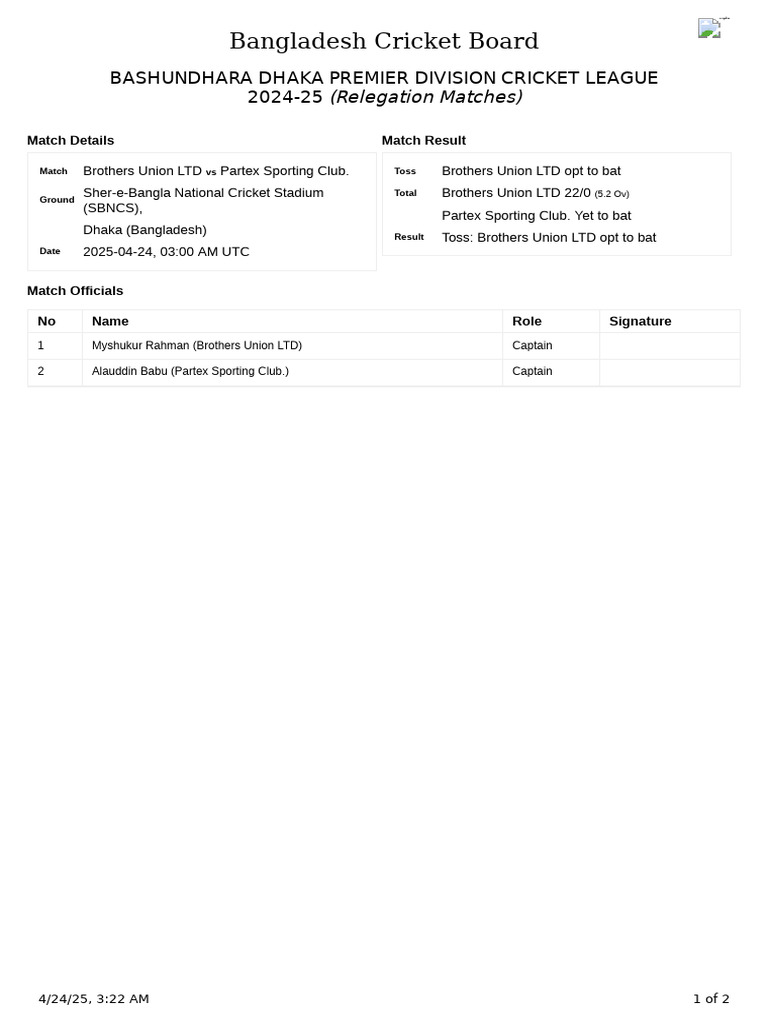 Scorecard_16717897 | PDF | Cricket | Forms Of Cricket