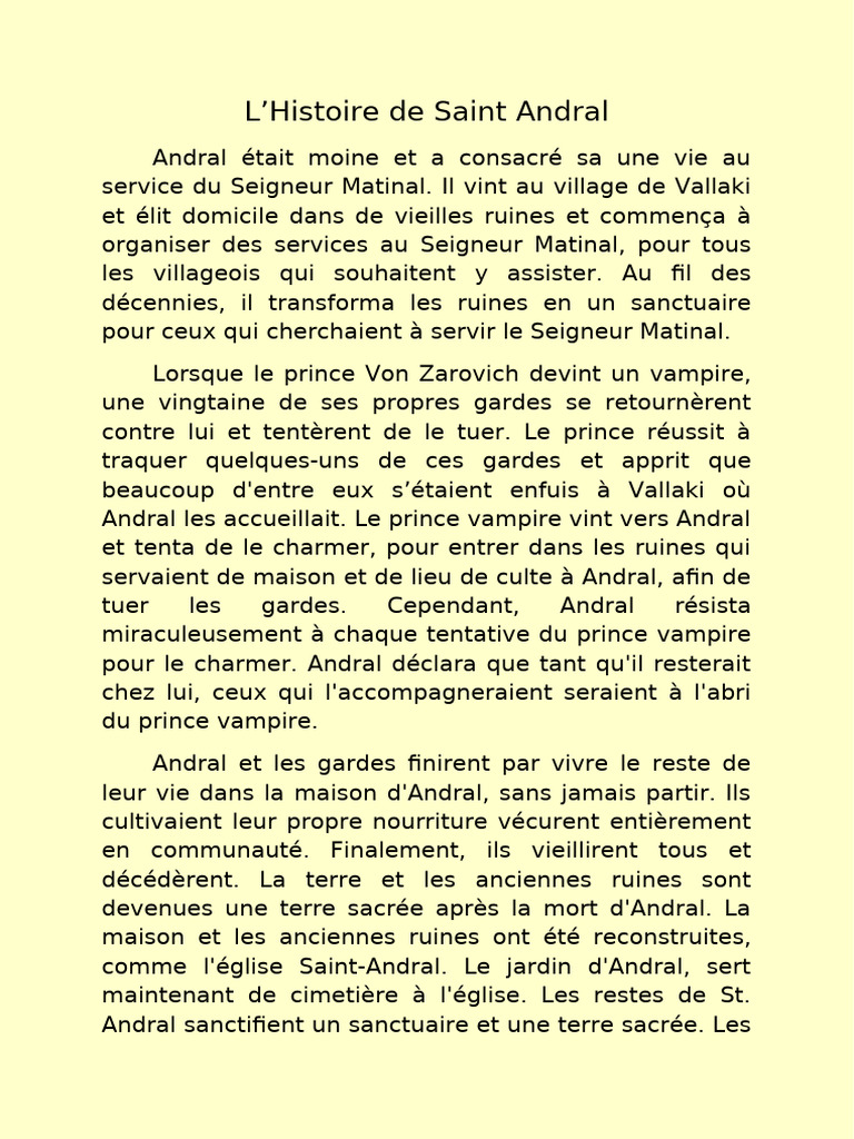 Histoire de Saint Andral et son sanctuaire | PDF