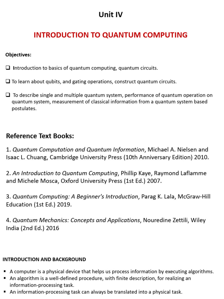 Introduction to Quantum Computing Basics | PDF | Quantum Computing ...