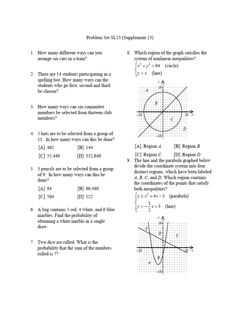 SL13 Conditional Probabilities HW&KEY | PDF | Geometric Shapes ...