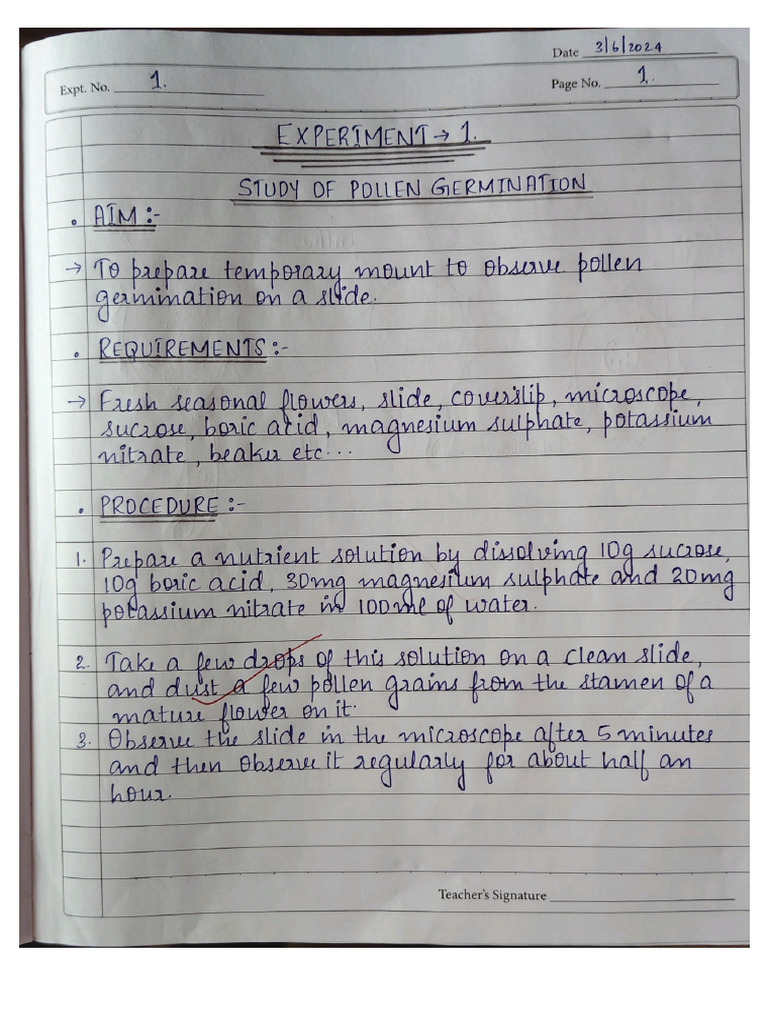 Biology Experiment 1 | PDF